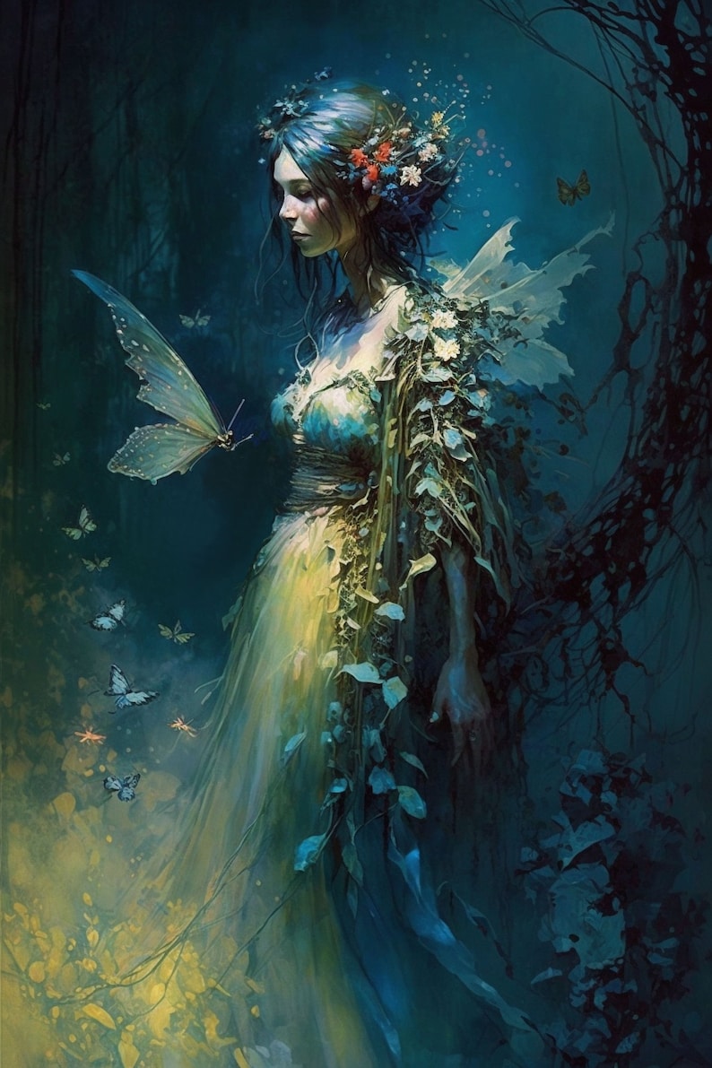 Wild Fairy Printable Fairycore Wall Art Cottagecore Fairy Gifts Magical Fairy Garden Dark ...