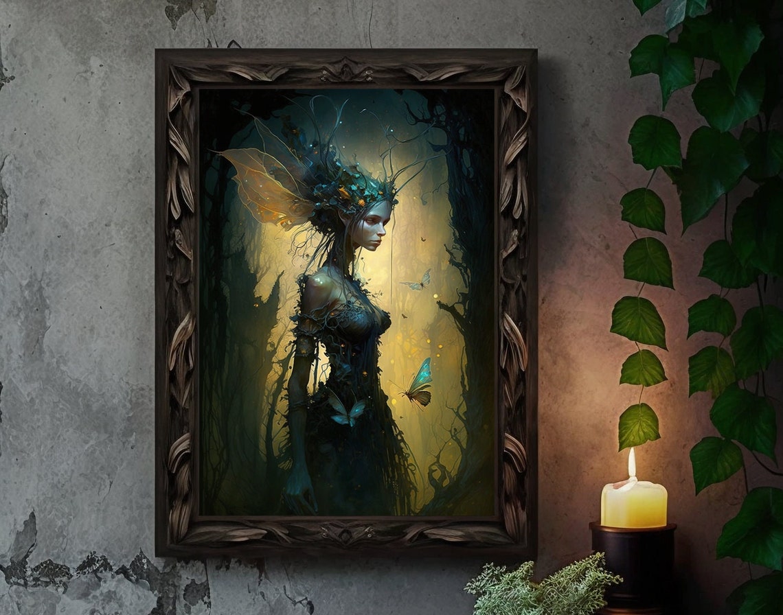 Wild Fairy Printable Fairycore Wall Art Cottagecore Fairy Gifts Magical Fairy Garden Dark ...