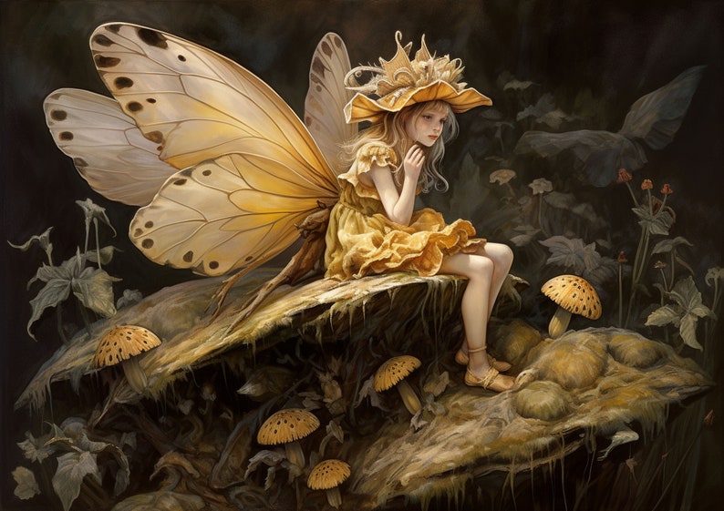 Fairy Printable Wall Art Vintage Style Fairycore Cottagecore - Etsy