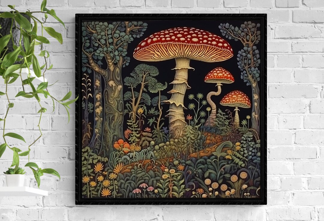 Cottagecore Mushroomcore Woodland Wall Art. Beautiful Mushroom Decor ...