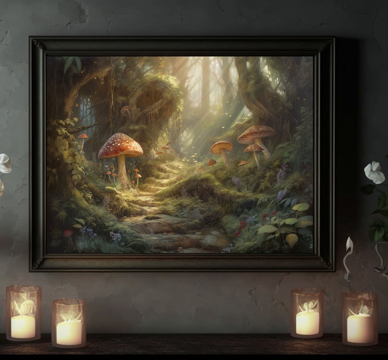 Enchanted Forest Wall Art Printable Cottagecore Mushroom Décor - Etsy