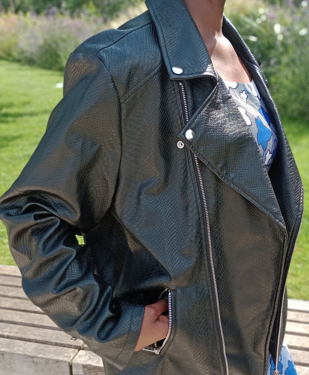 Snake Skin Jacket Black Medium Size - Etsy