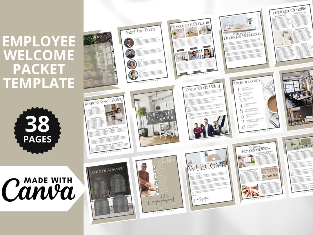 Editable Employee Handbook Template | New Hire Onboarding Handbook for ...