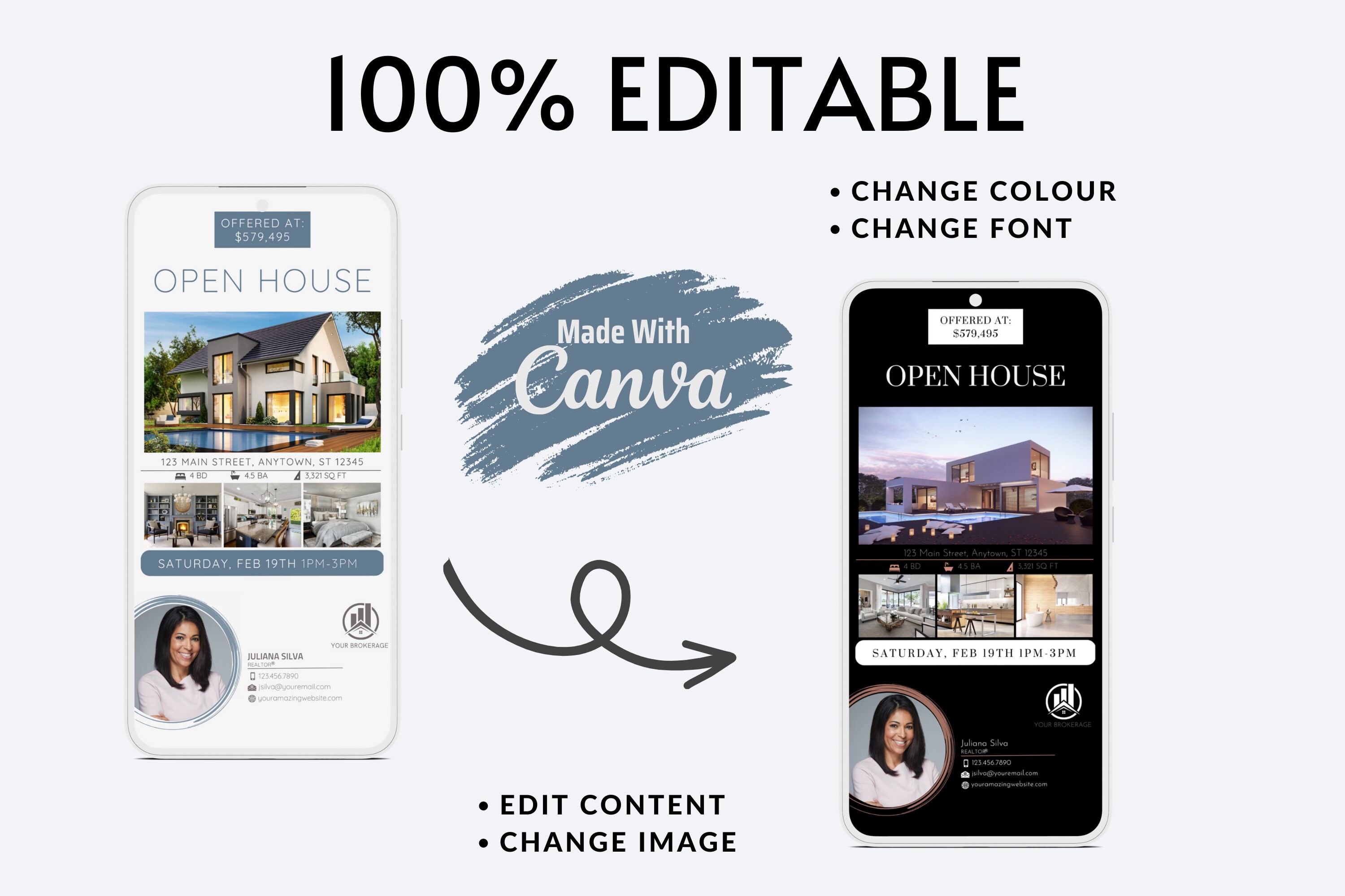 Real Estate Marketing Templates Digital Business Card Bundle 100% ...