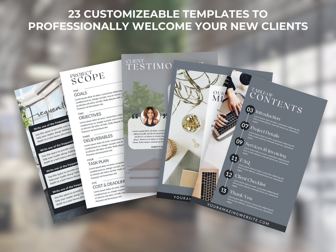 Client Welcome Packet Template -monochromic | Customizable Client ...