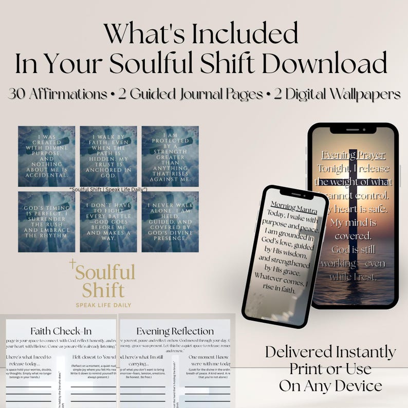 Christian Affirmation Bundle – 30 Printable Cards + Faith Journal ...