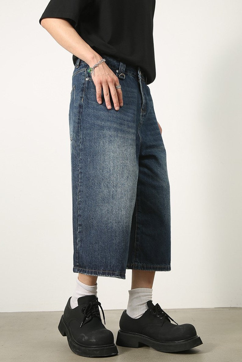Y2k Baggy Jorts Denim Baggy Jeans For Men Long Jean Shorts Etsy