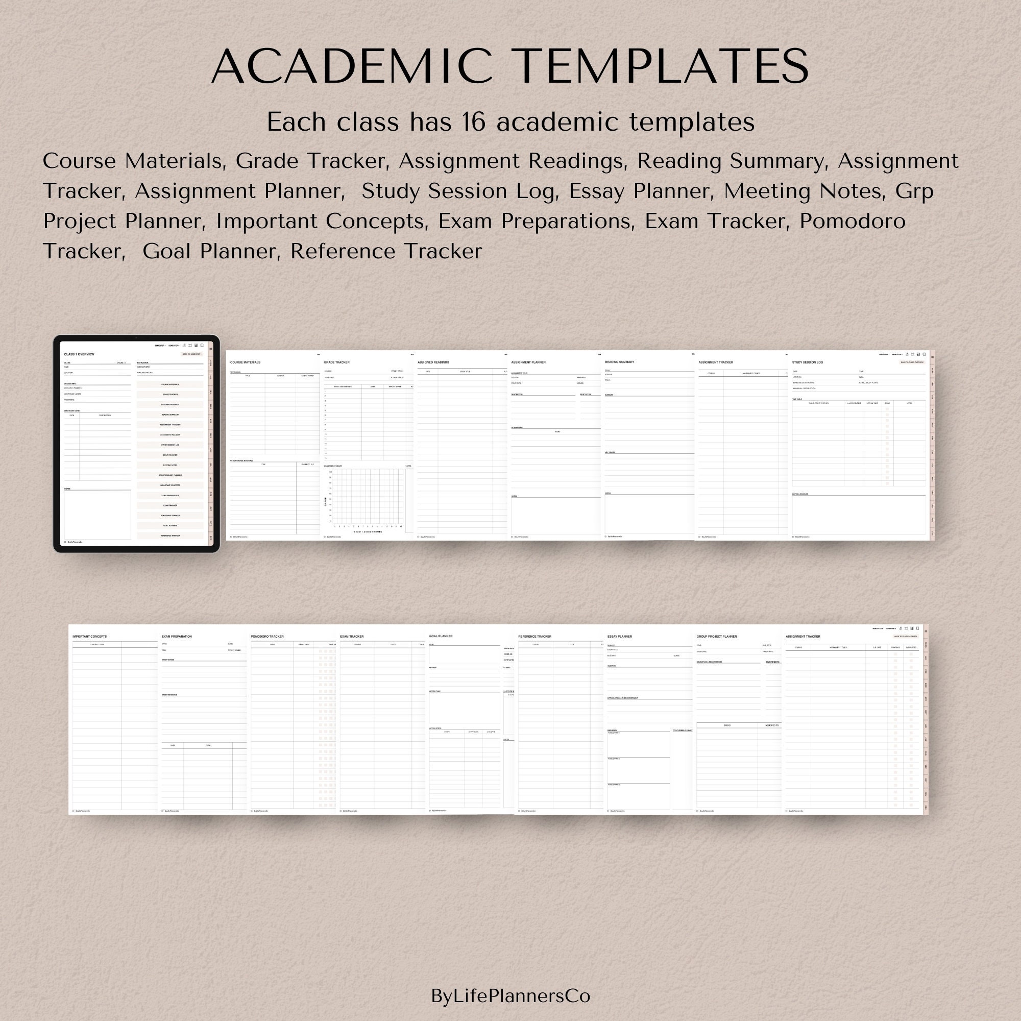 Digital Student Planner, Goodnotes Academic Planner, College Planner ...