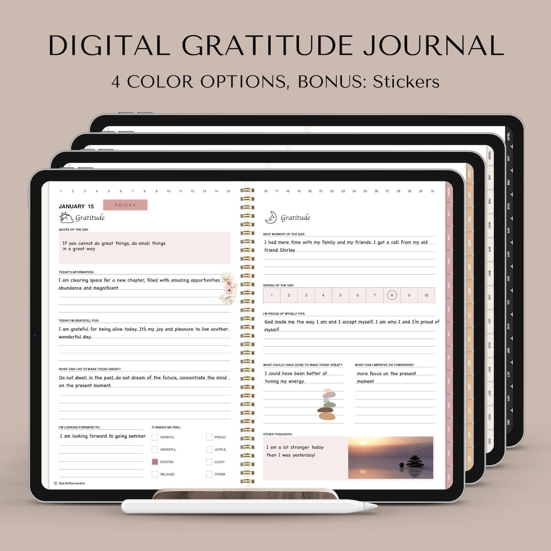 Digital Gratitude Journal, Goodnotes, Notability Mindfulness & Self ...