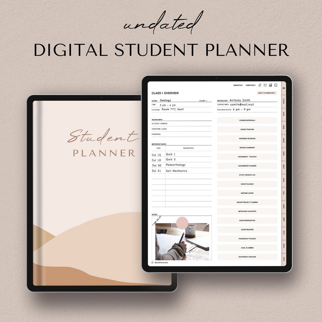 Digital Student Planner, Goodnotes Academic Planner, College Planner ...