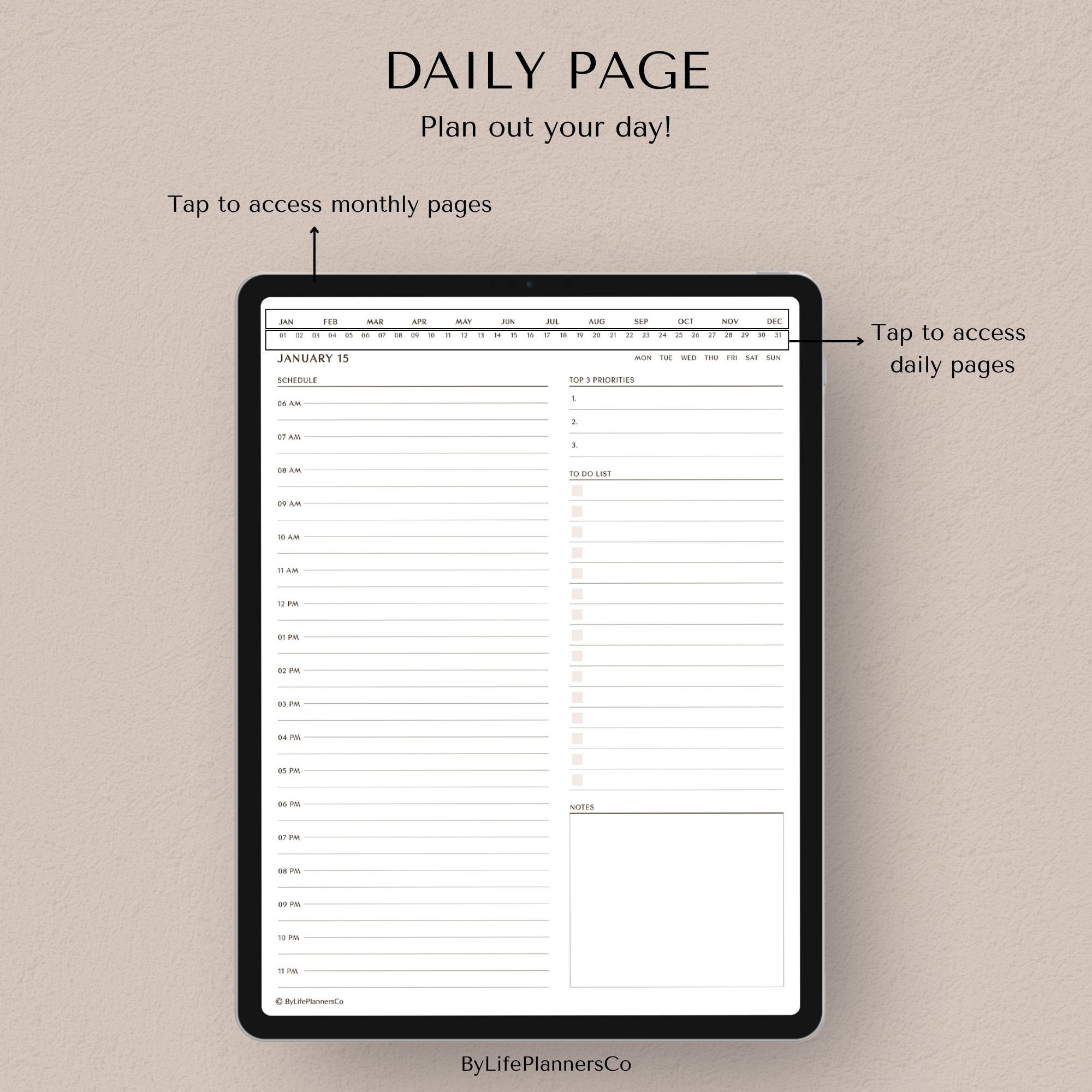 Daily Digital Planner, Goodnotes Daily Journal, Daily Notebook for iPad ...