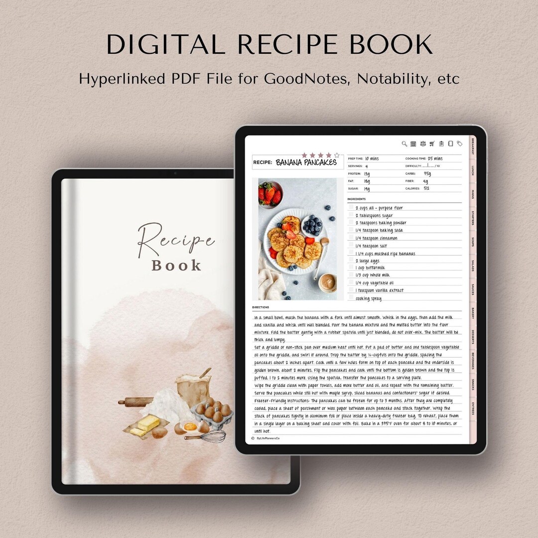 Digital Recipe Book: Goodnotes iPad Cookbook Template (PDF) - Etsy