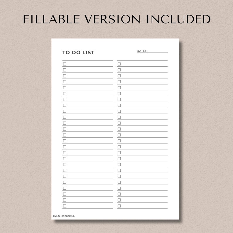 Daily to Do List Printable, Task List Template Printable, Fillable to ...