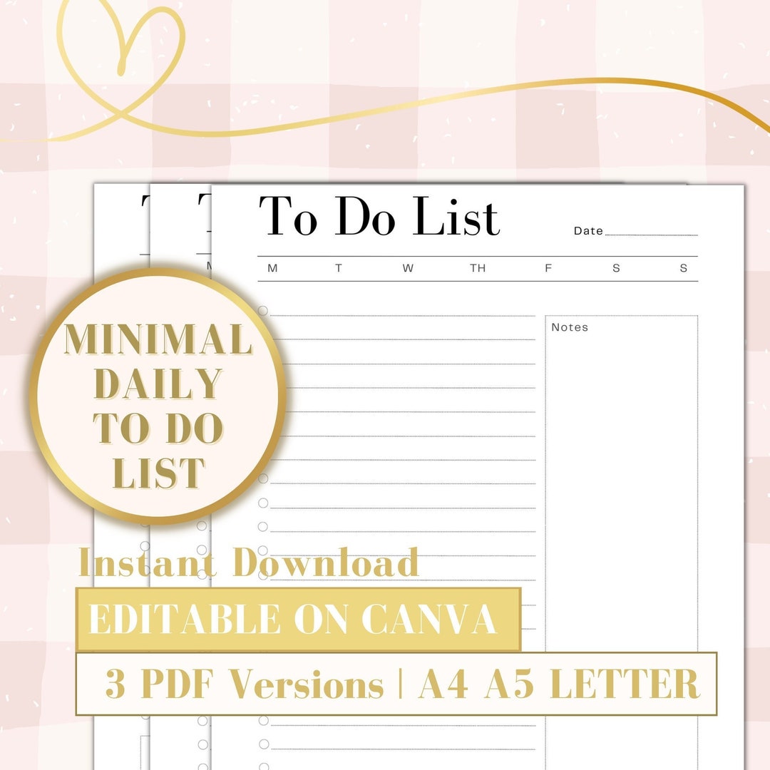 To Do List, Printable Template, Digital Planner, Daily Planner ...