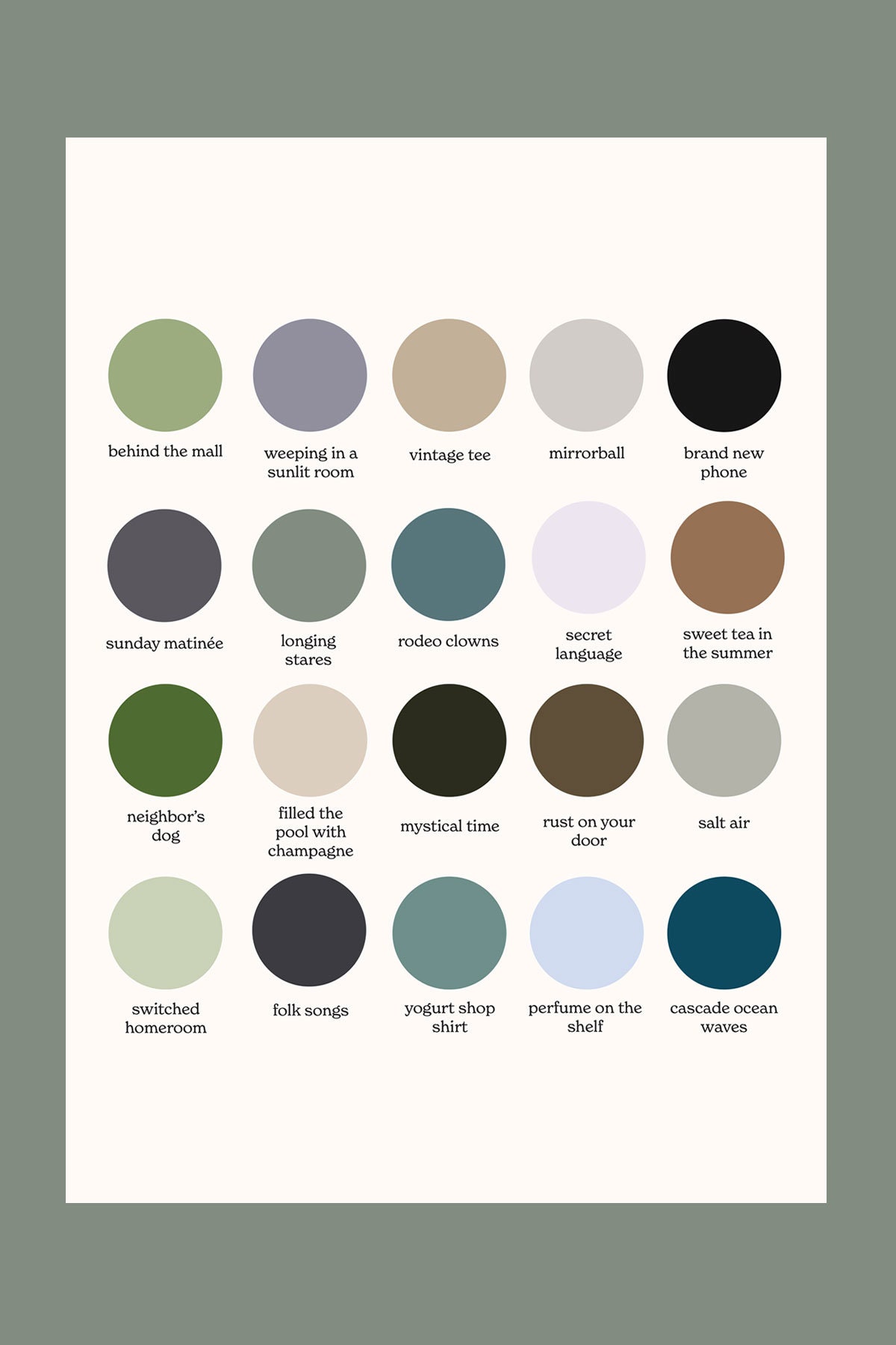 Folklore Digital Print Color Palette Taylor Swift Wall Art Home Decor ...