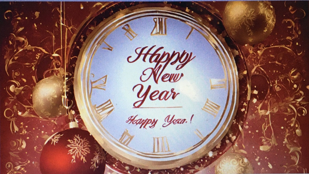 Red and Gold Happy New Year Ecard, Happy New Year Ecard, Holiday Ecard ...