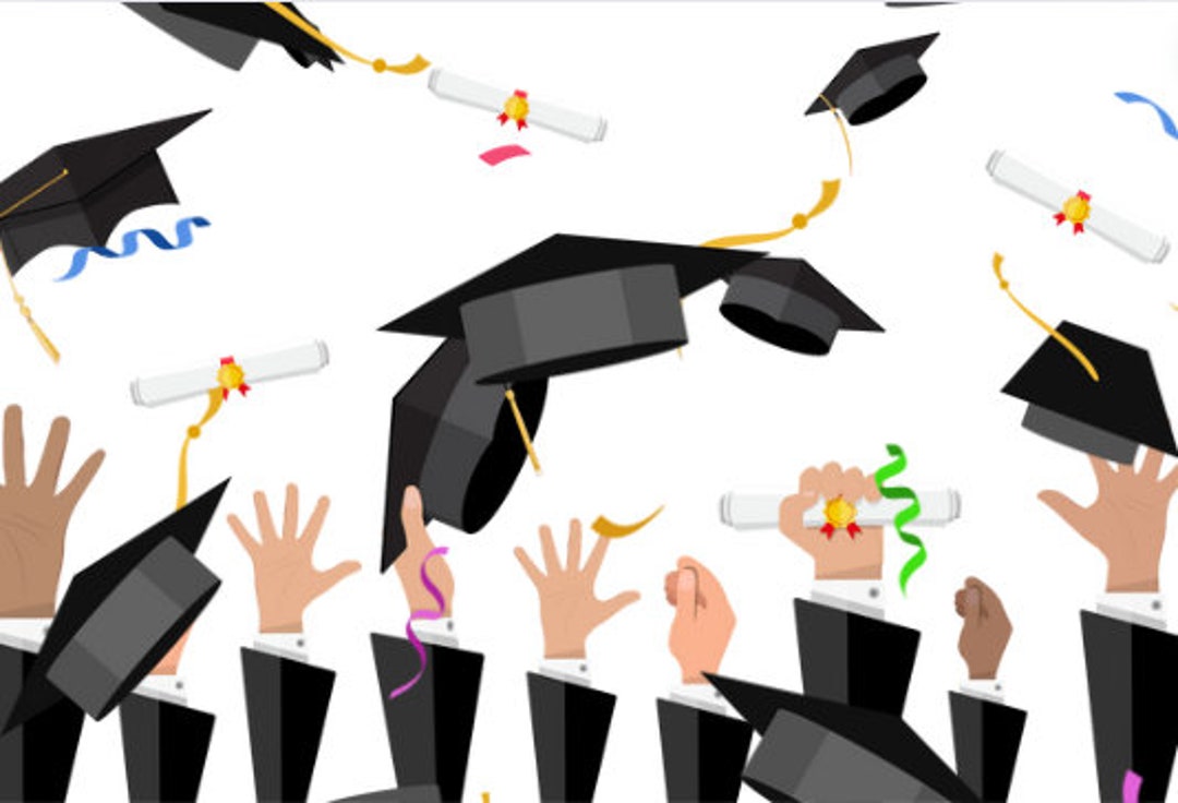 Graduation Digital Wrapping Papers With Confetti, Graduation PNG File ...