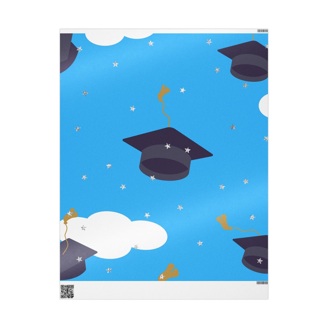 Graduation Wrapping Papers With Cloud Design, Graduation Gift Wrapping ...