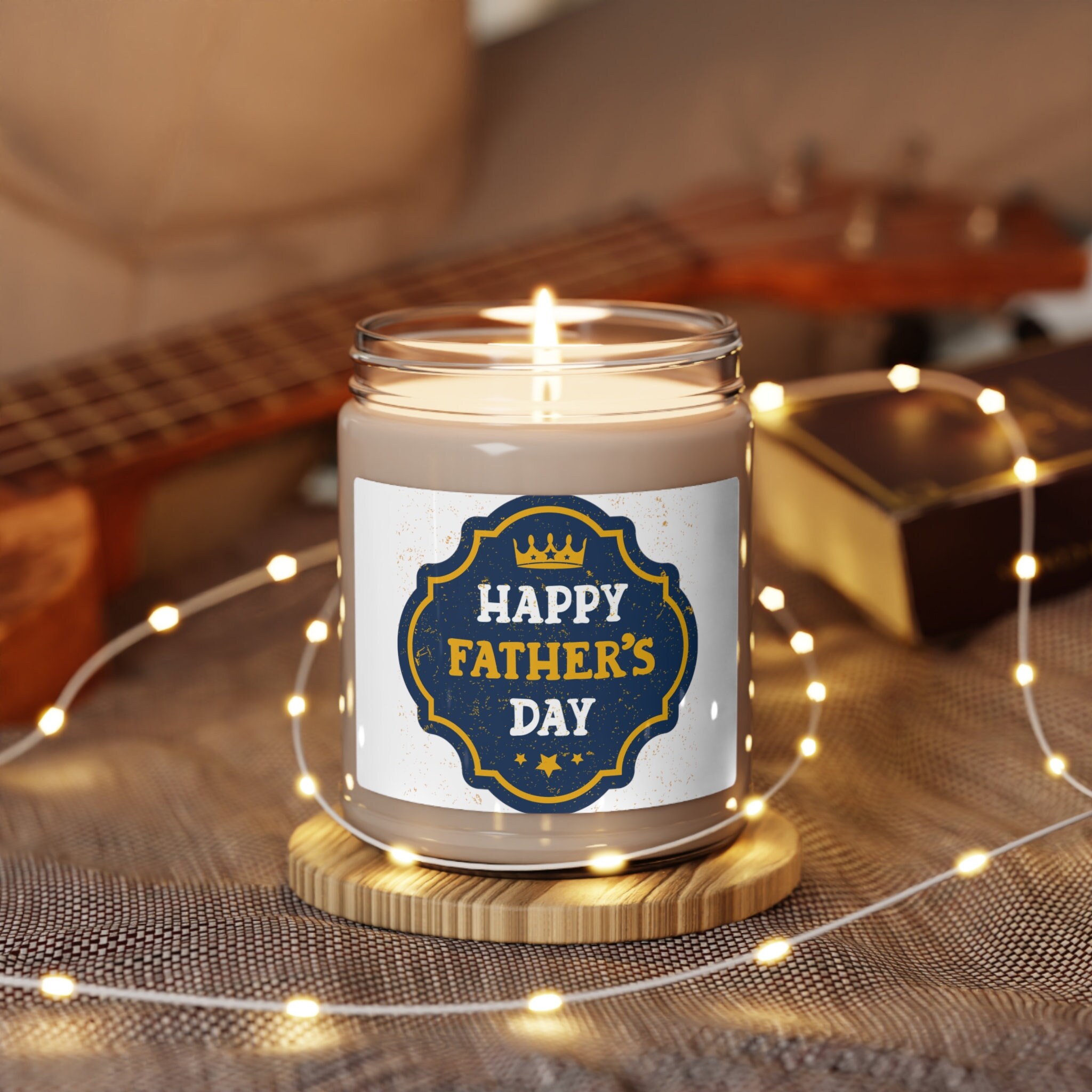 Happy Father's Day Scented Candle in Blue and Gold, Father's Day Gift ...