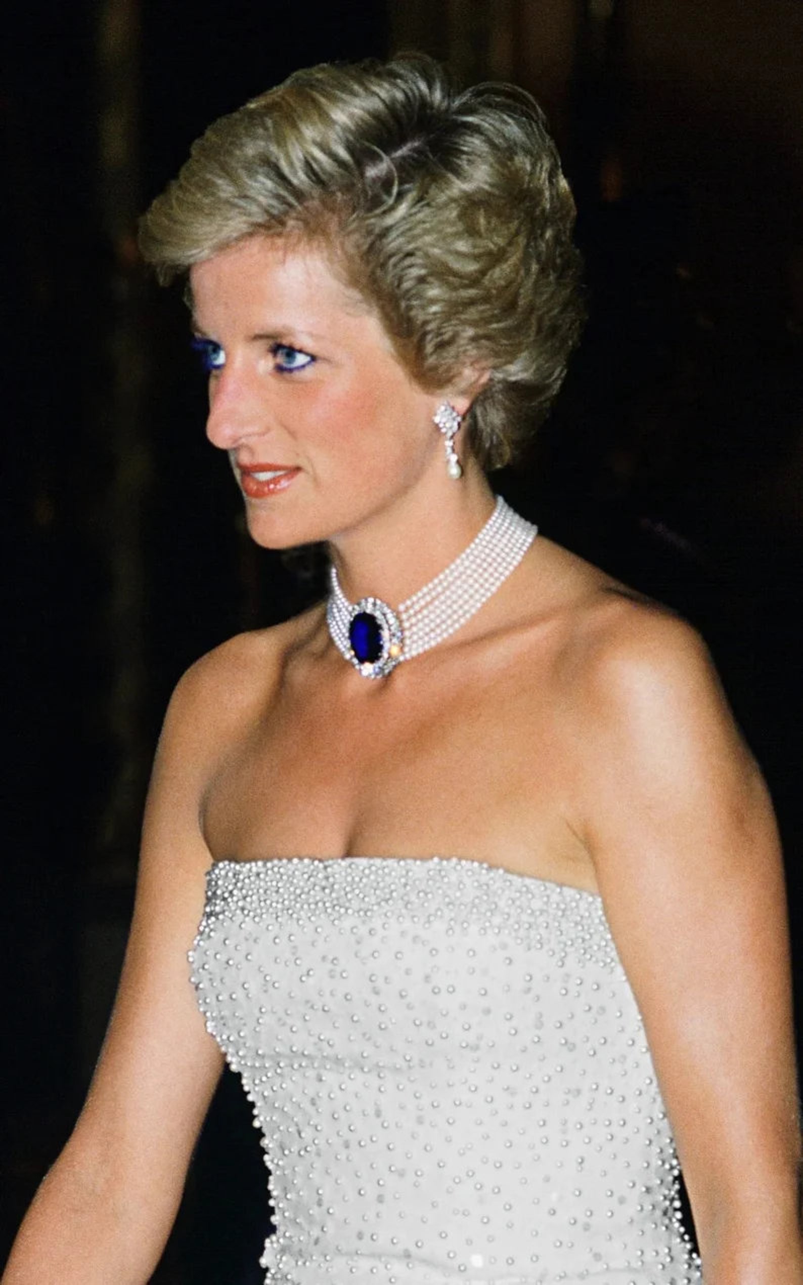 Princess Diana Choker 30 Ct Oval Sapphire and Pearl Luxury - Etsy