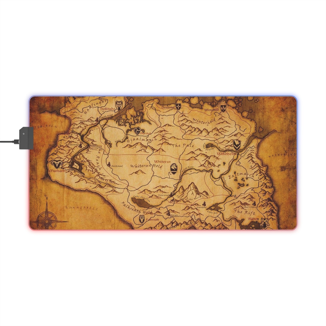 Skyrim Map LED Gaming Mouse Pad - Etsy