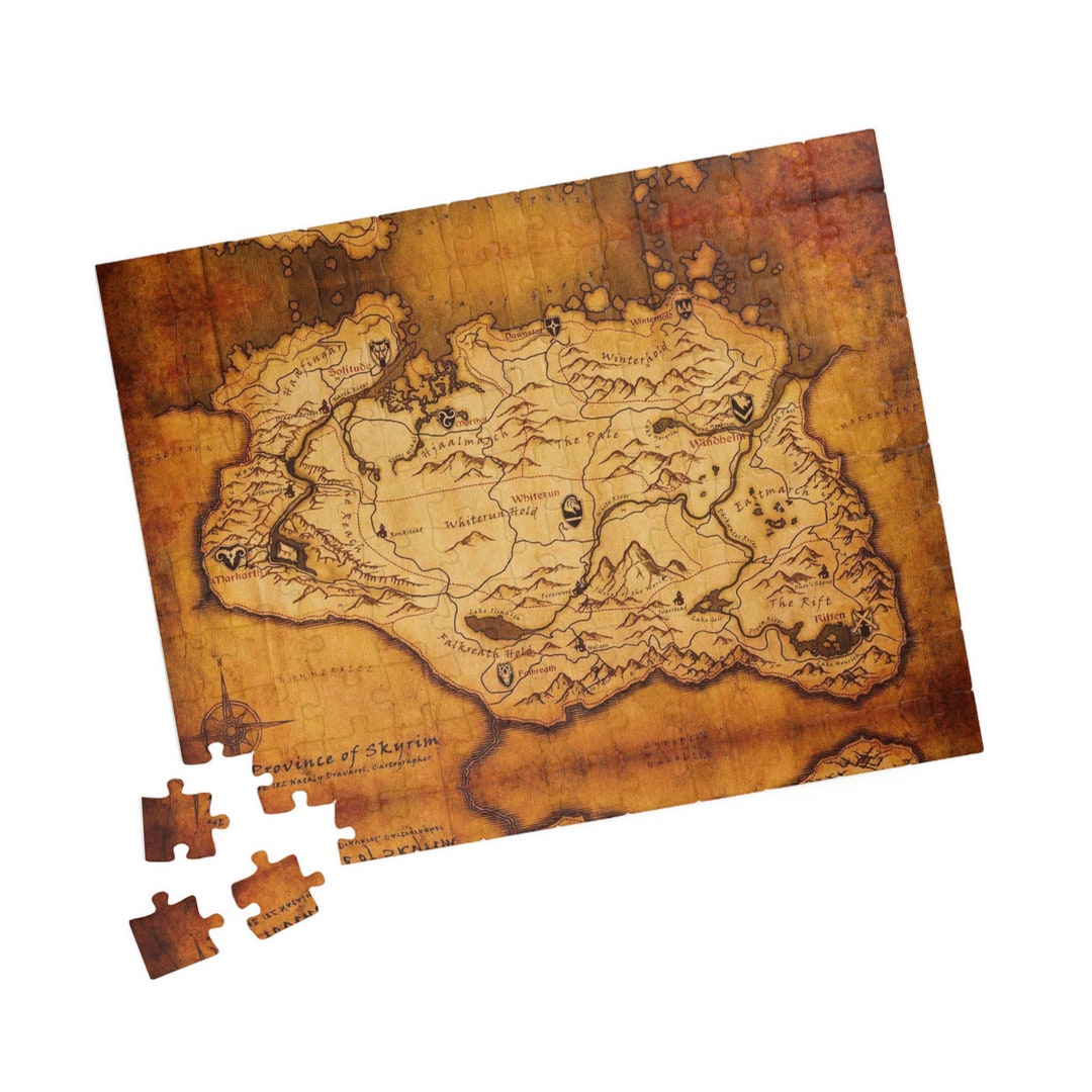 Map of Skyrim Puzzle 110 252 500 1014-piece - Etsy