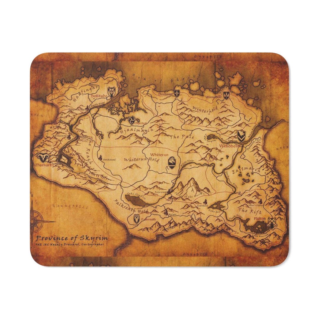 Map of Skyrim Desk Mouse Pad - Etsy