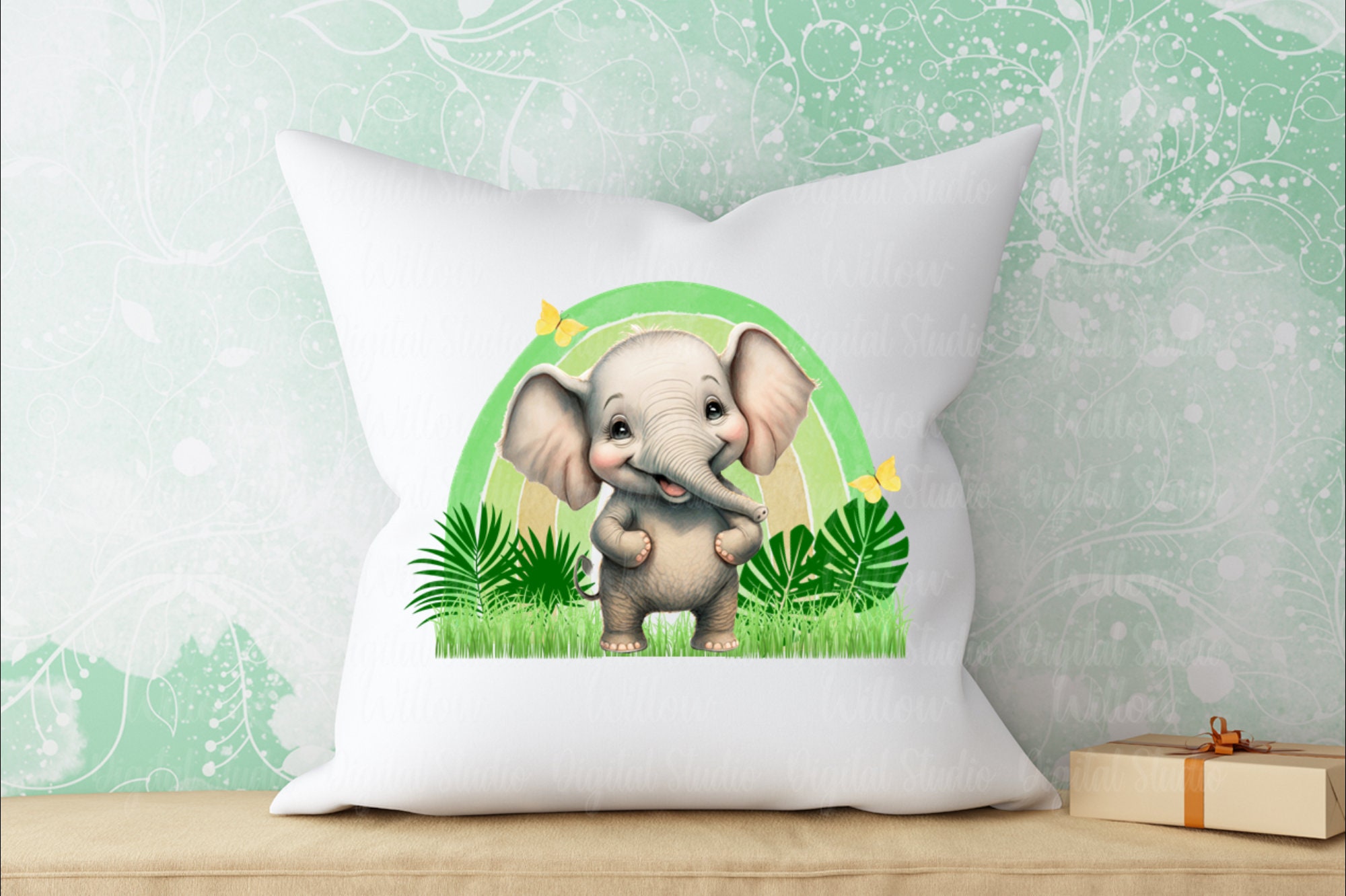 Cute Mummy & Baby Elephant Nature Digital Design Download ~ Sublimation ...