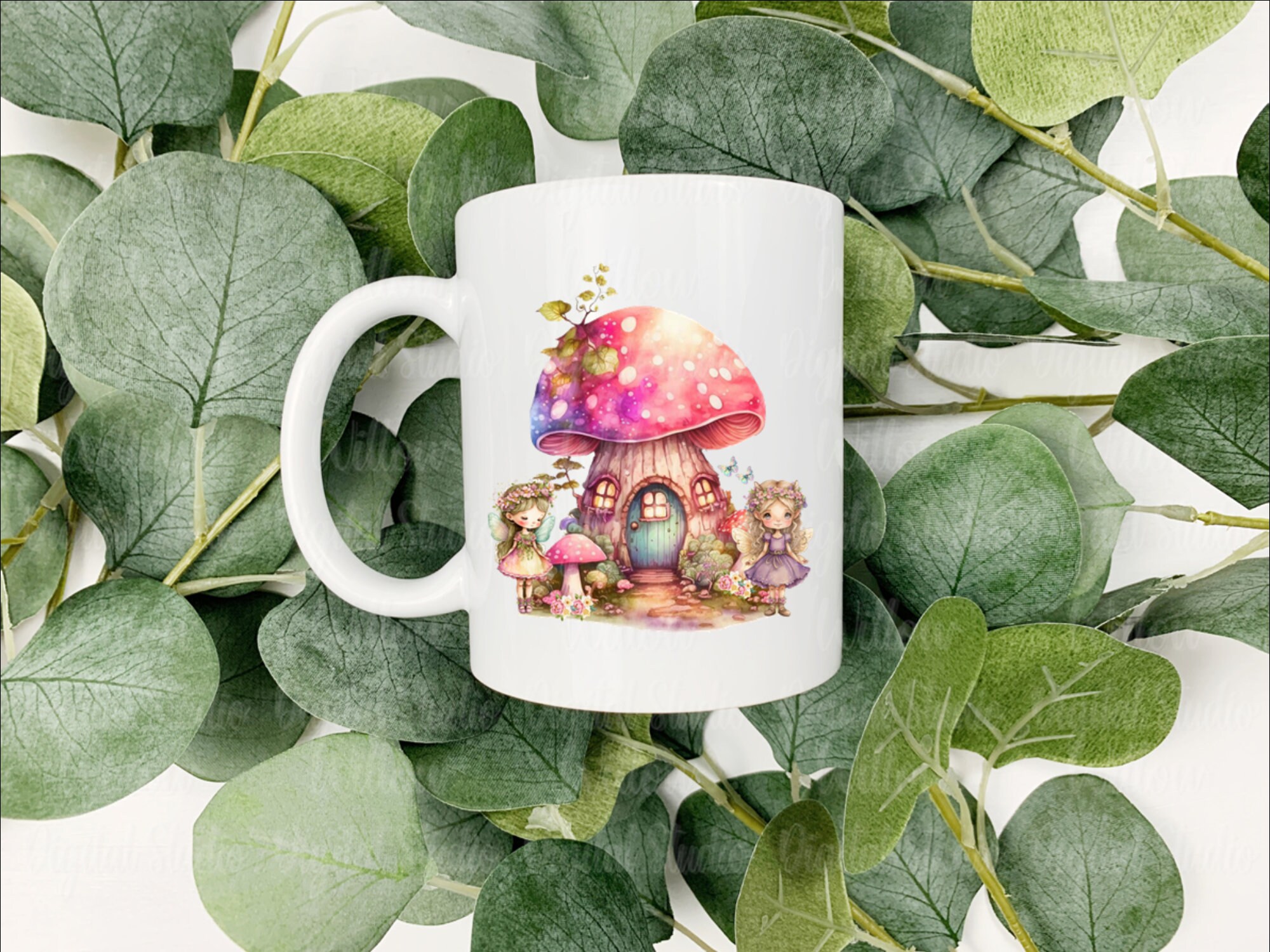 Cute Fairies Toadstool Cottage Digital Art Download ~ Sublimation PNG ...