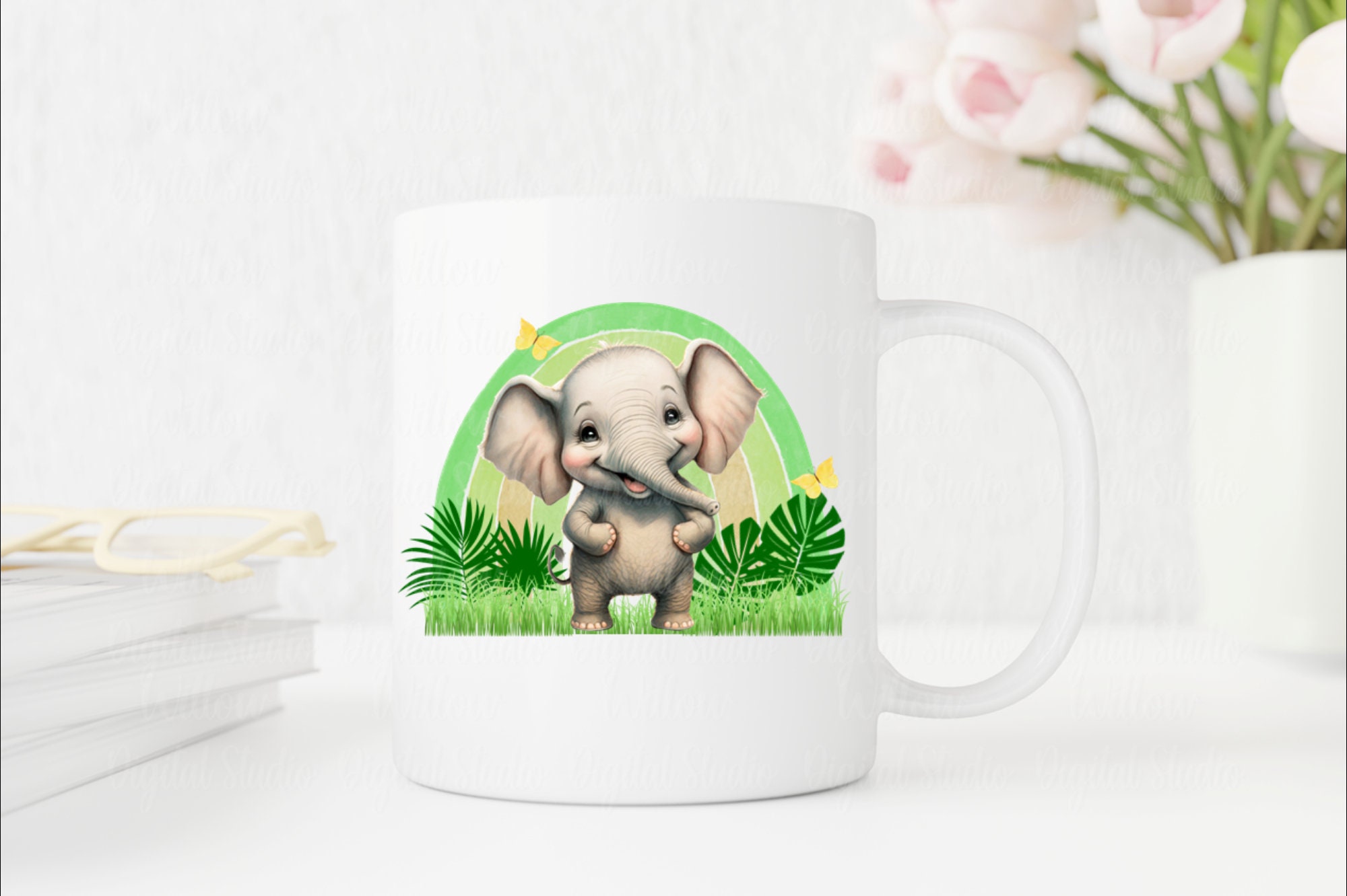 Cute Baby Elephant Nature Digital Design Download ~ Sublimation PNG ...