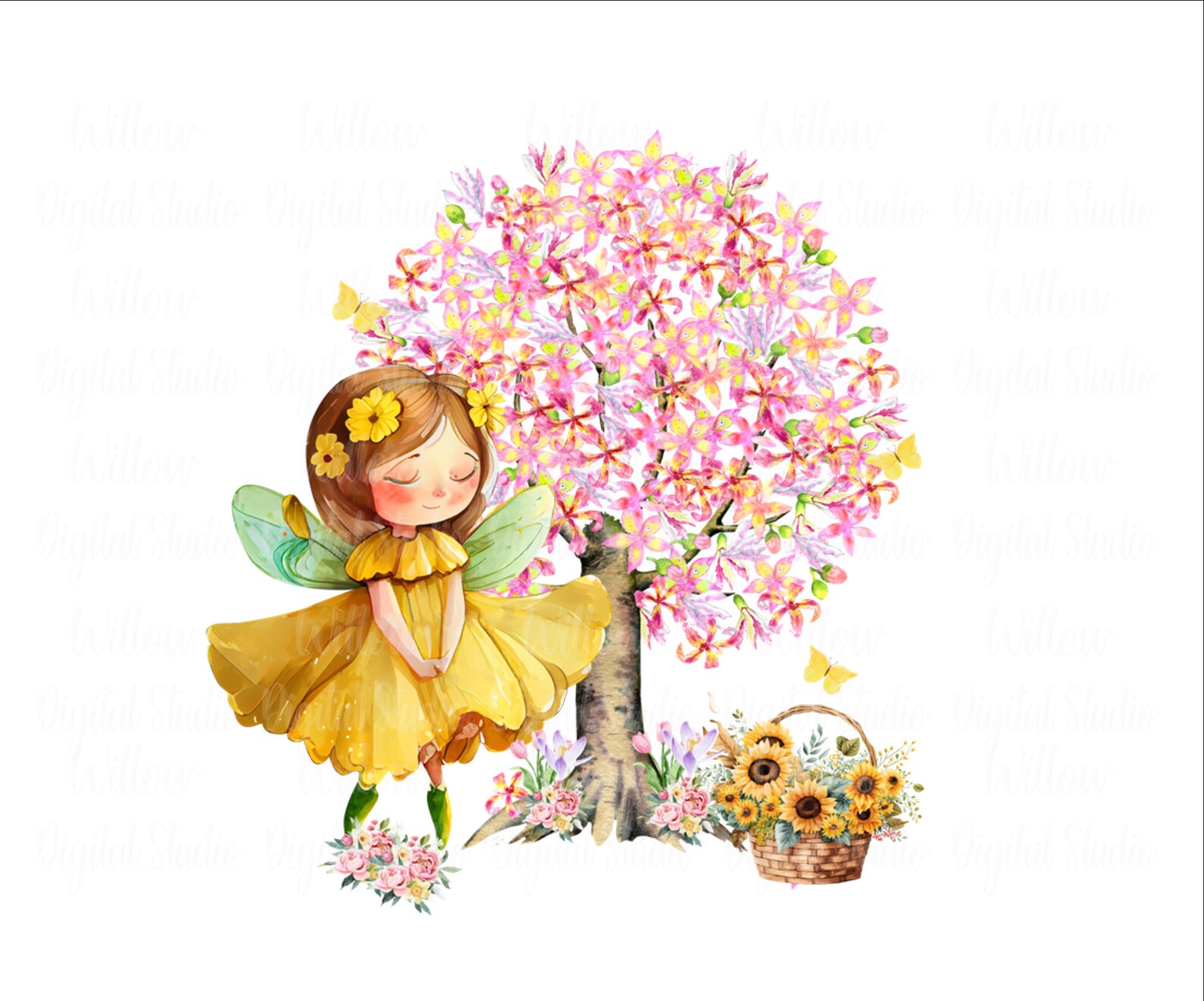 Cute Spring Fairy Digital Art Download ~ Sublimation PNG Image ...