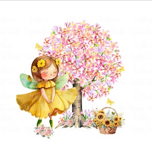 Cute Spring Fairy Digital Art Download ~ Sublimation PNG Image ...