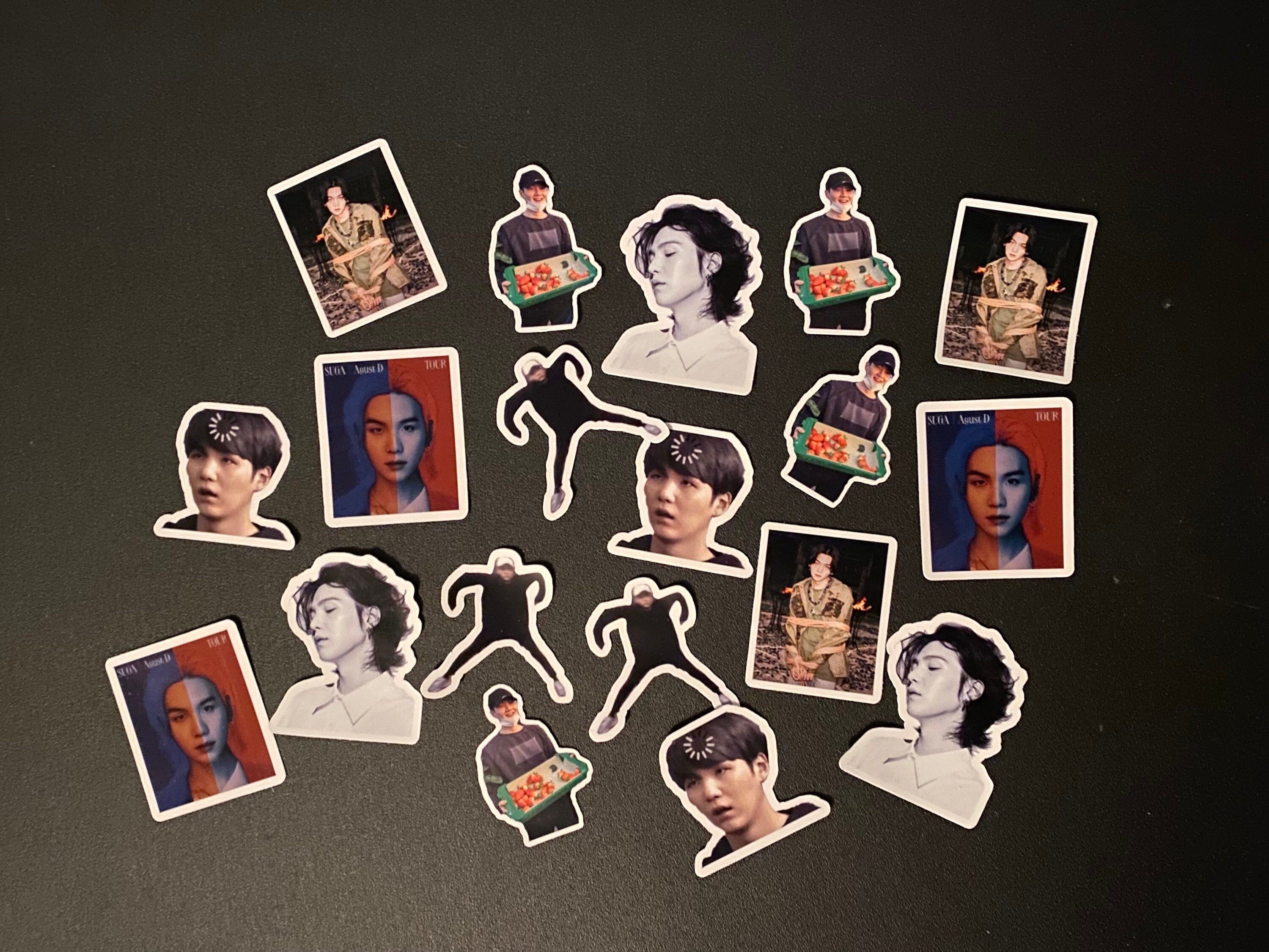 Random Yoongi / Suga / Agustd Waterproof Vinyl Stickers hand Wash Safe ...