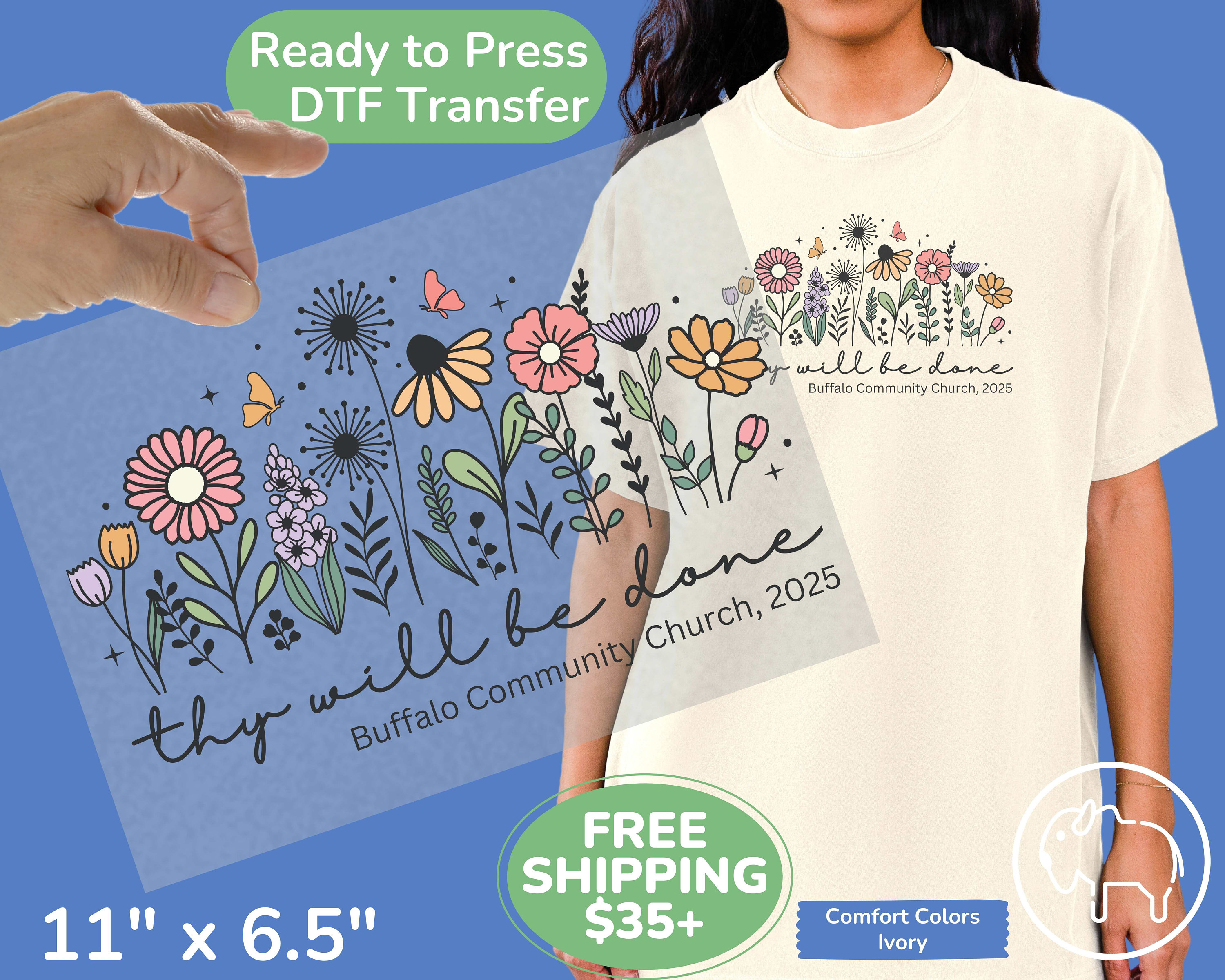 Custom Bible Verse DTF, Thy Will Be Done Ready to Press DTF Transfer ...