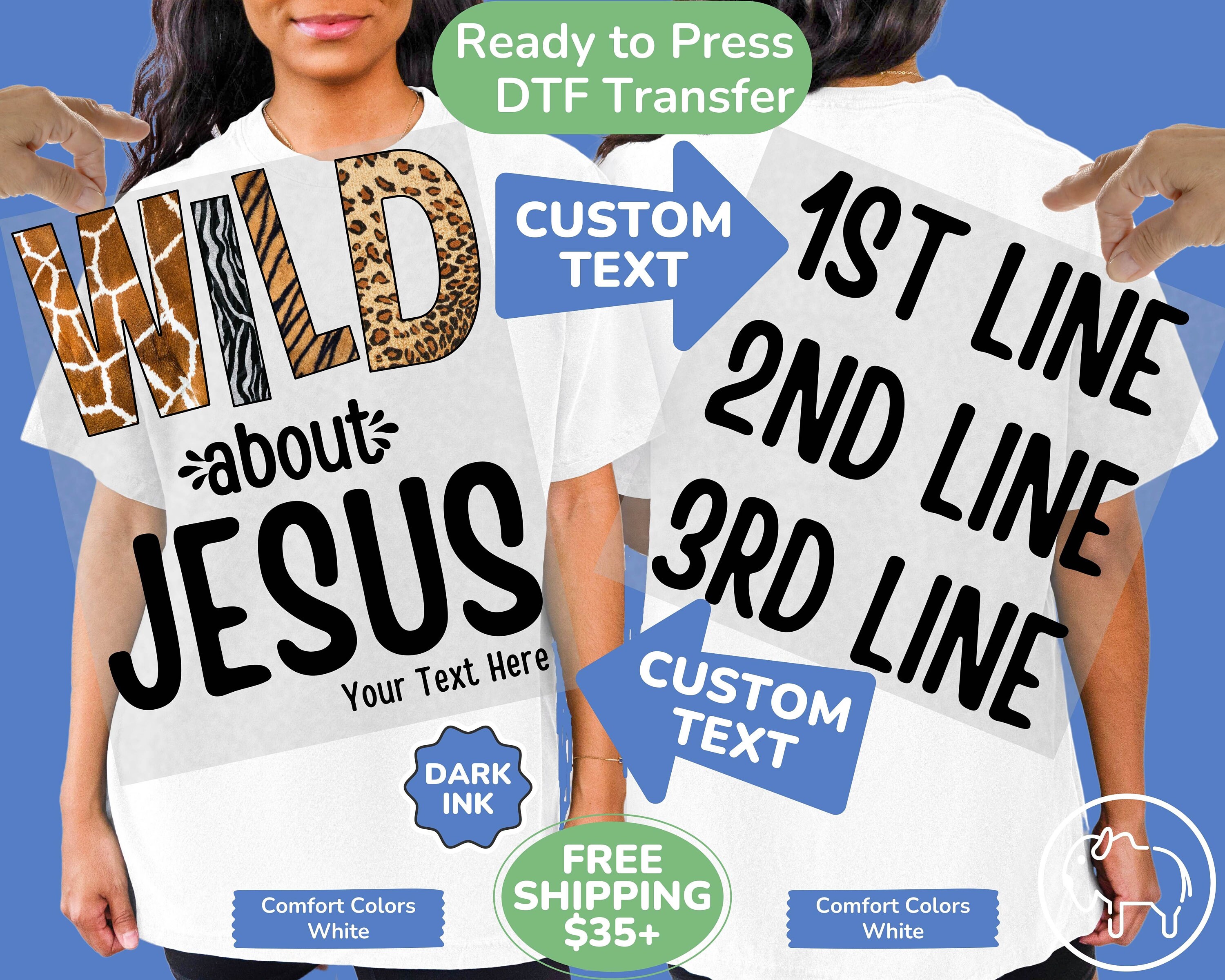 Custom Front and Back Bible Verse DTF Transfer for Church Group ...