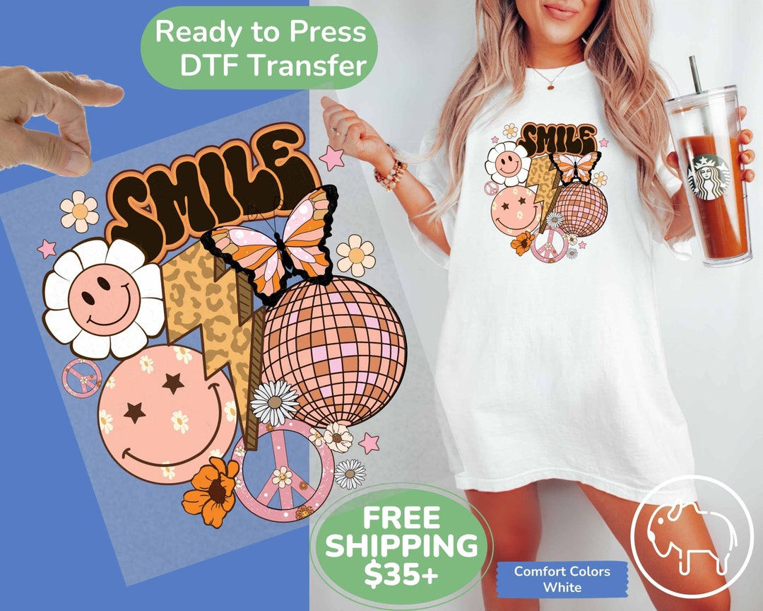 Retro Graphic Collage Direct to Film Transfer for Shirts, Ready to ...