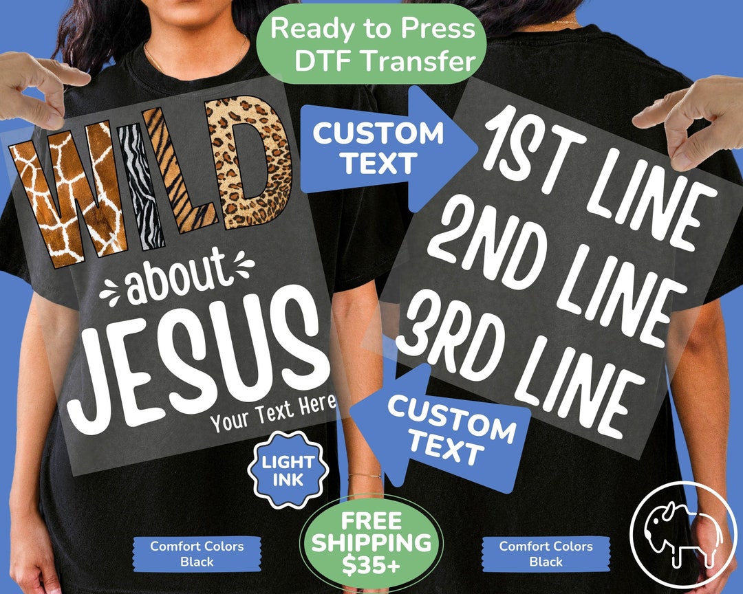 Custom Front and Back Bible Verse DTF Transfer for Church Group ...