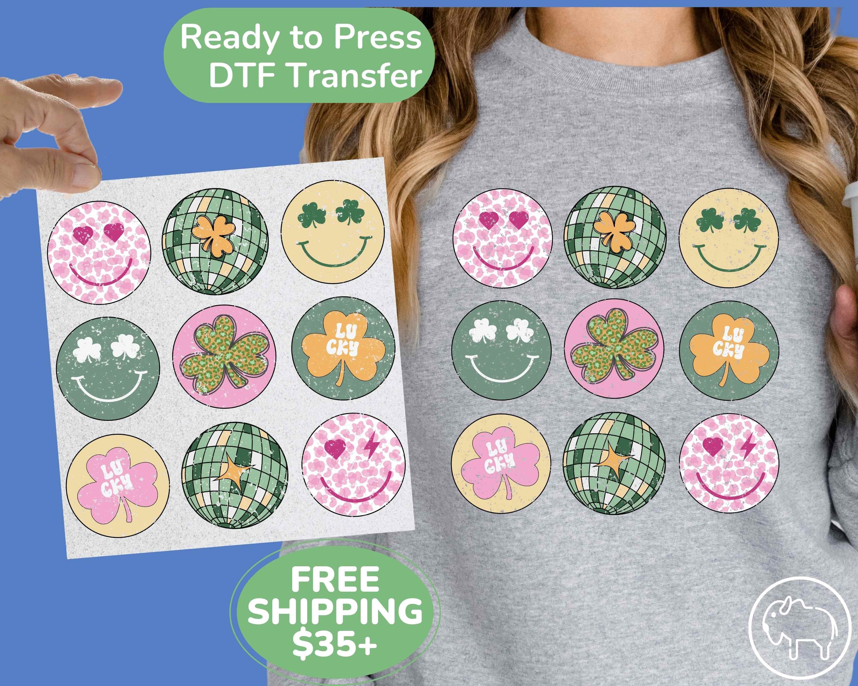 St. Patrick's Day Cute Smiley Face Direct to Film Transfer, DTF ...