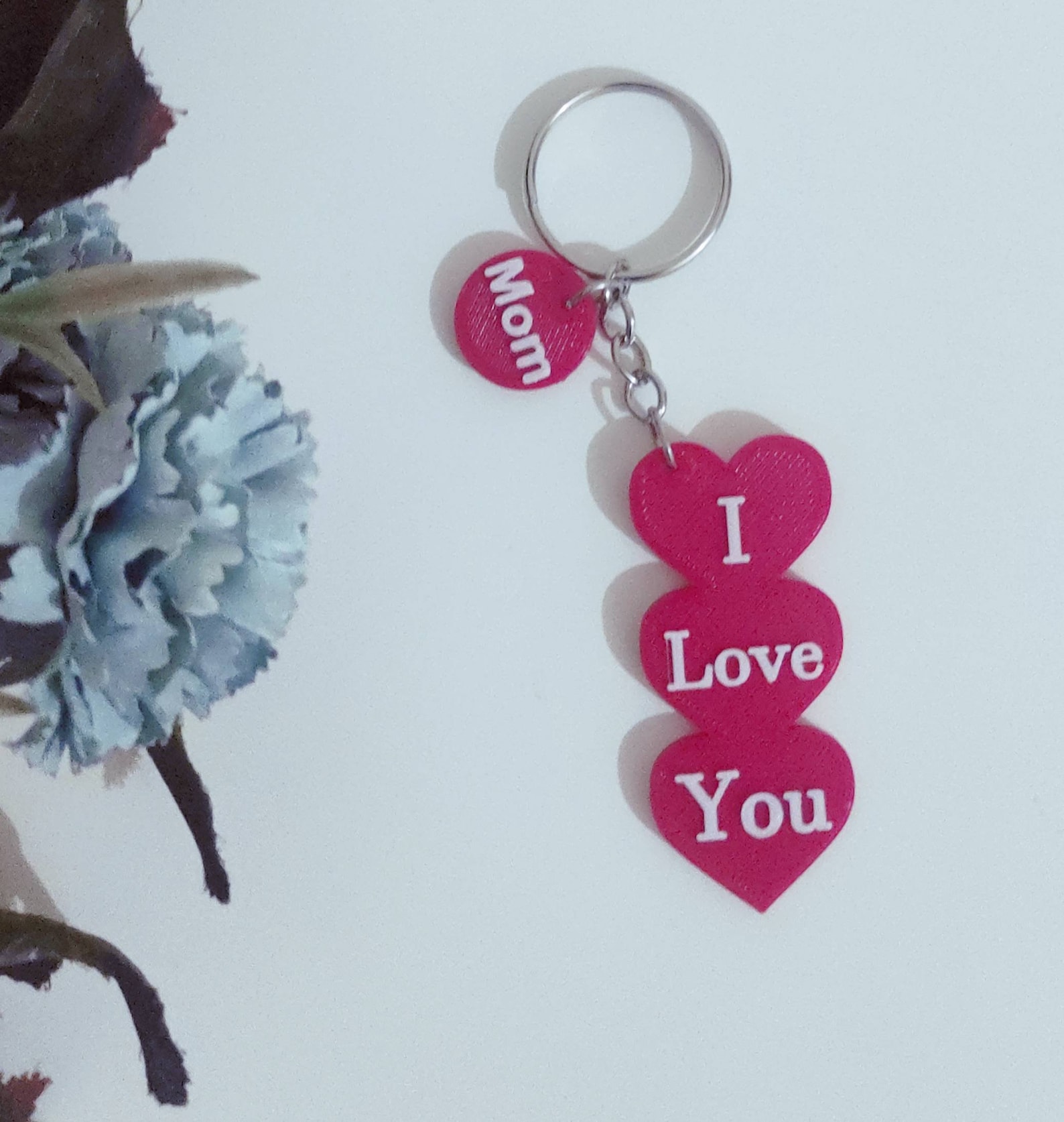 Mothers Day Gift STL File, I Love You Keychain STL File for 3d Printing ...