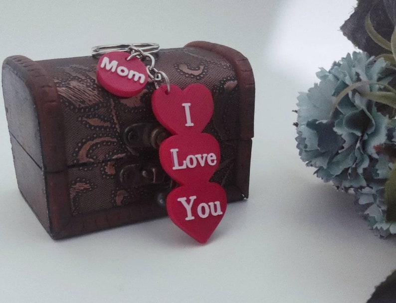 Mothers Day Gift STL File, I Love You Keychain STL File for 3d Printing ...