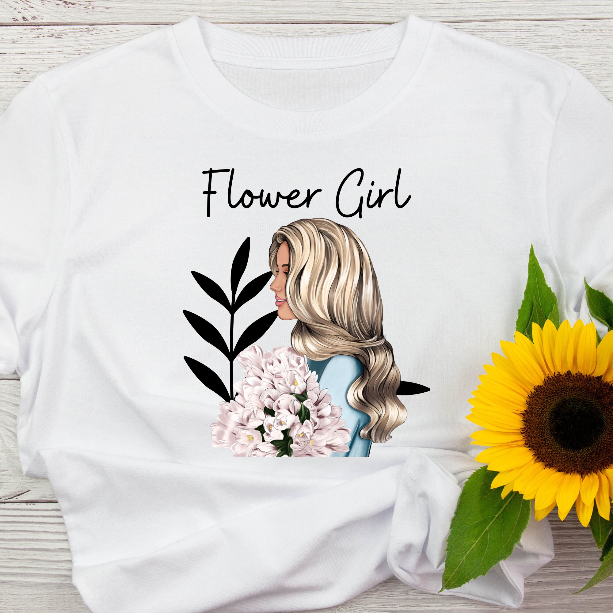 Flower Girl Svg White Modern Cute Girl Svg Gift for Her - Etsy