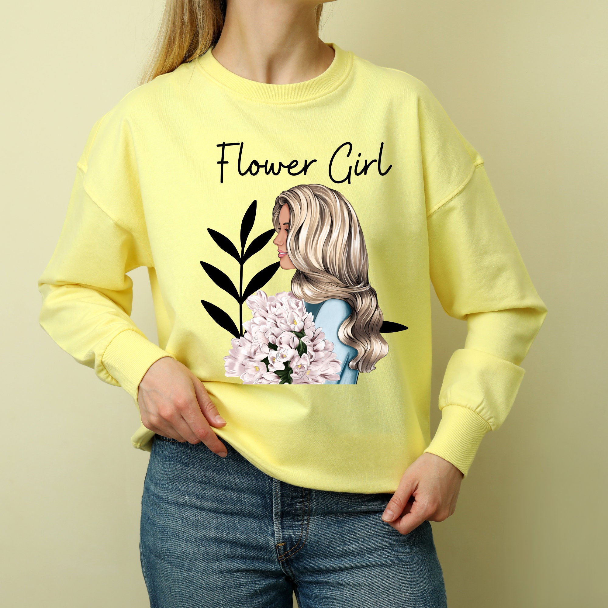 Flower Girl Svg White Modern Cute Girl Svg Gift for Her - Etsy