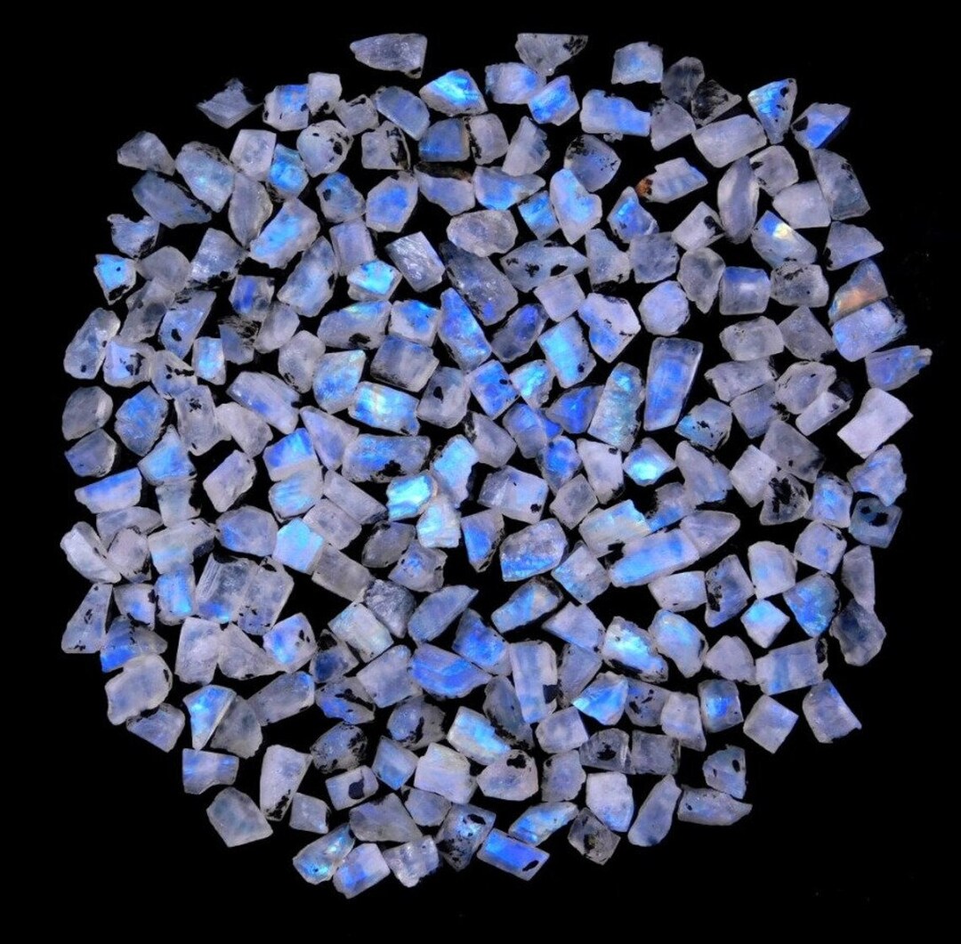 Rainbow Moonstone Rough Lot, Unpolished Rainbow Moonstone Slab ...
