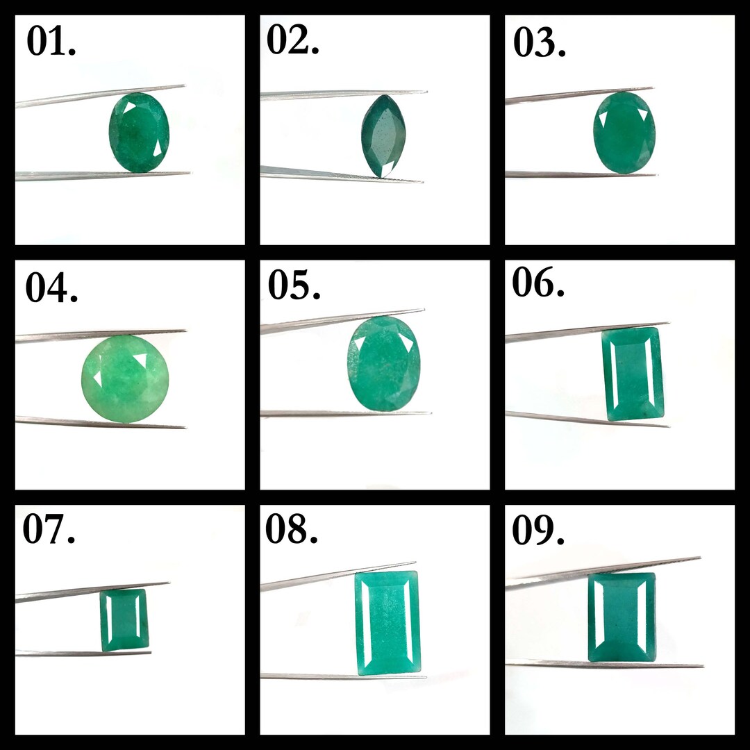 Natural Green Emerald Faceted Cut Gemstone , Faceted Gemstone , Semi ...