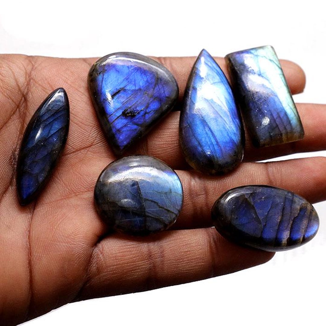 Beautiful Natural Deep Blue Fire Labradorite Cabochon Wholesale Lot ...
