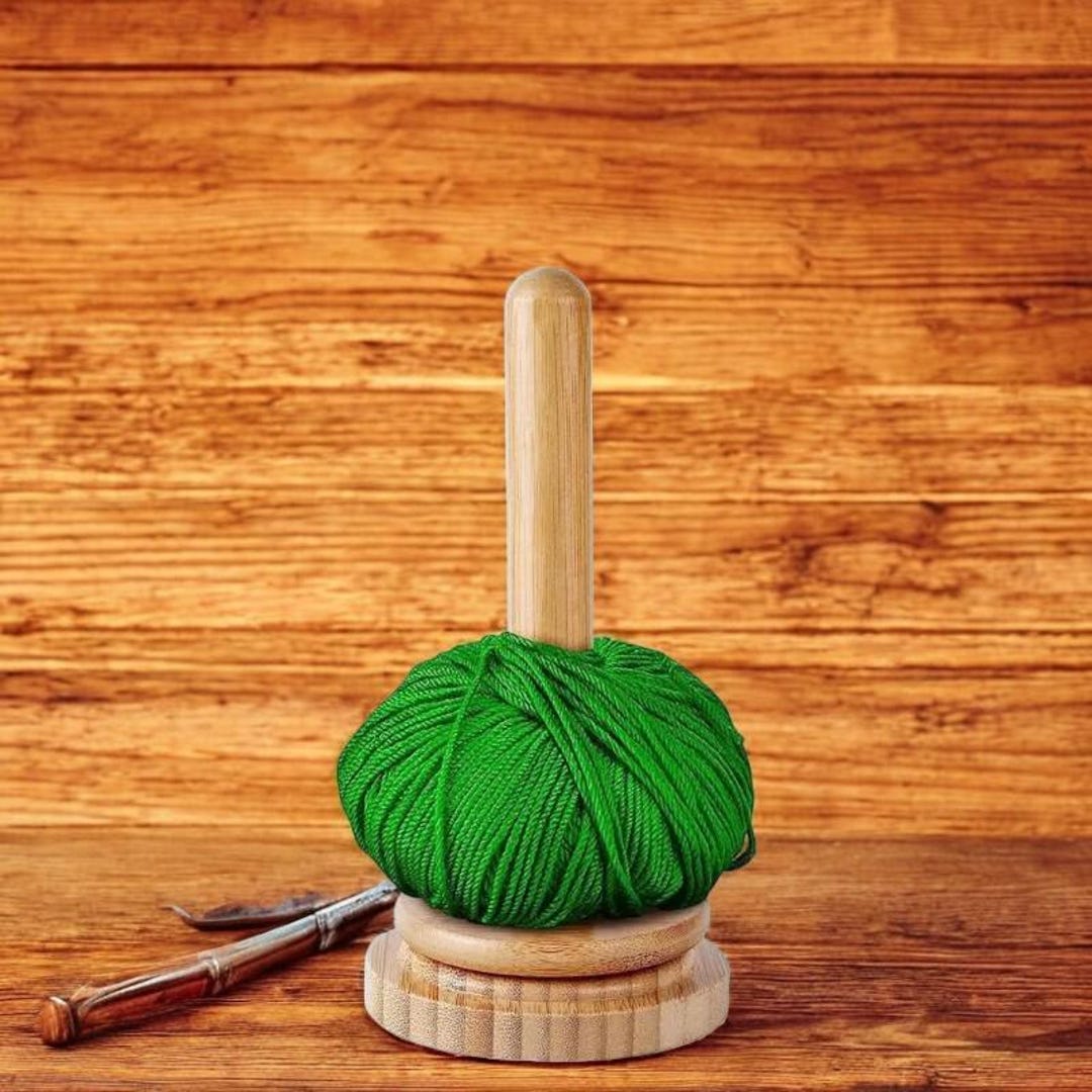 Wood Yarn Holder Stand With Manual Winder Yarn Ball Dispenser for ...