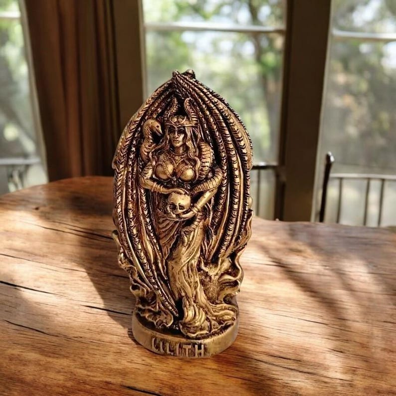Gothic Lilith Resin Statue - Altar and Tabletop Decor Inspired by Norse ...