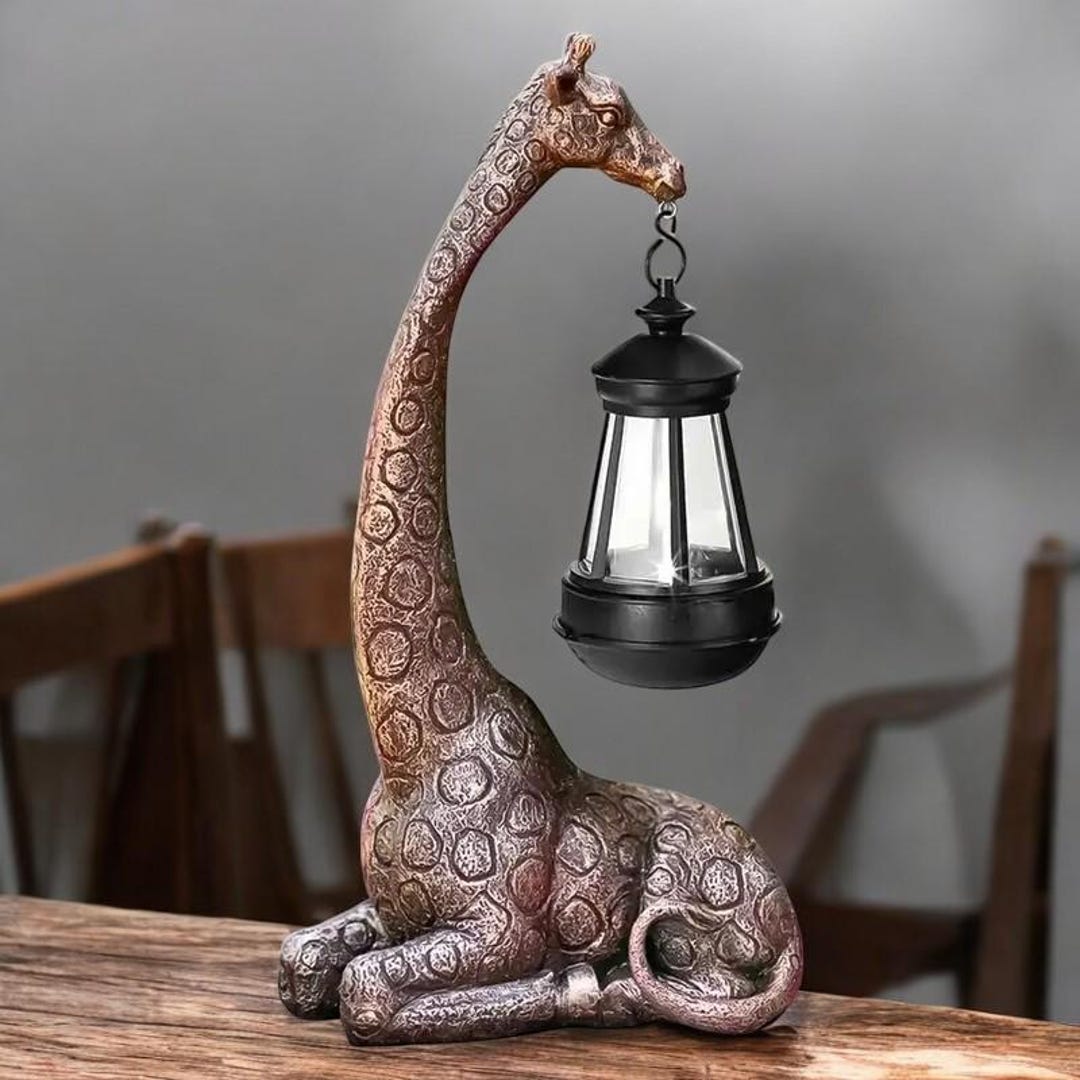 Whimsical Giraffe Resin Statue Solar Light for Backyard Decor | Animal ...