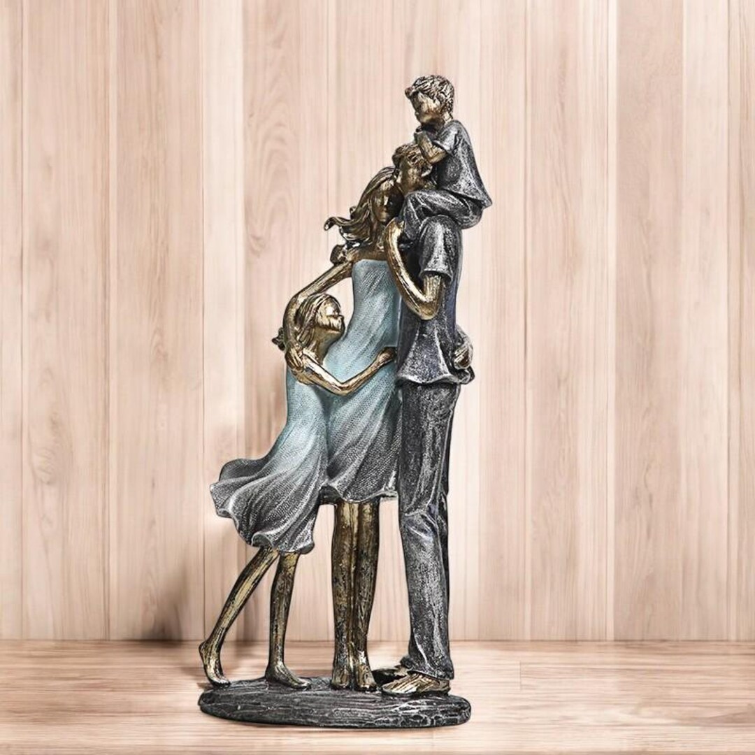 Handmade Resin Family Sculpture - Parents With Daughter and Son - Etsy