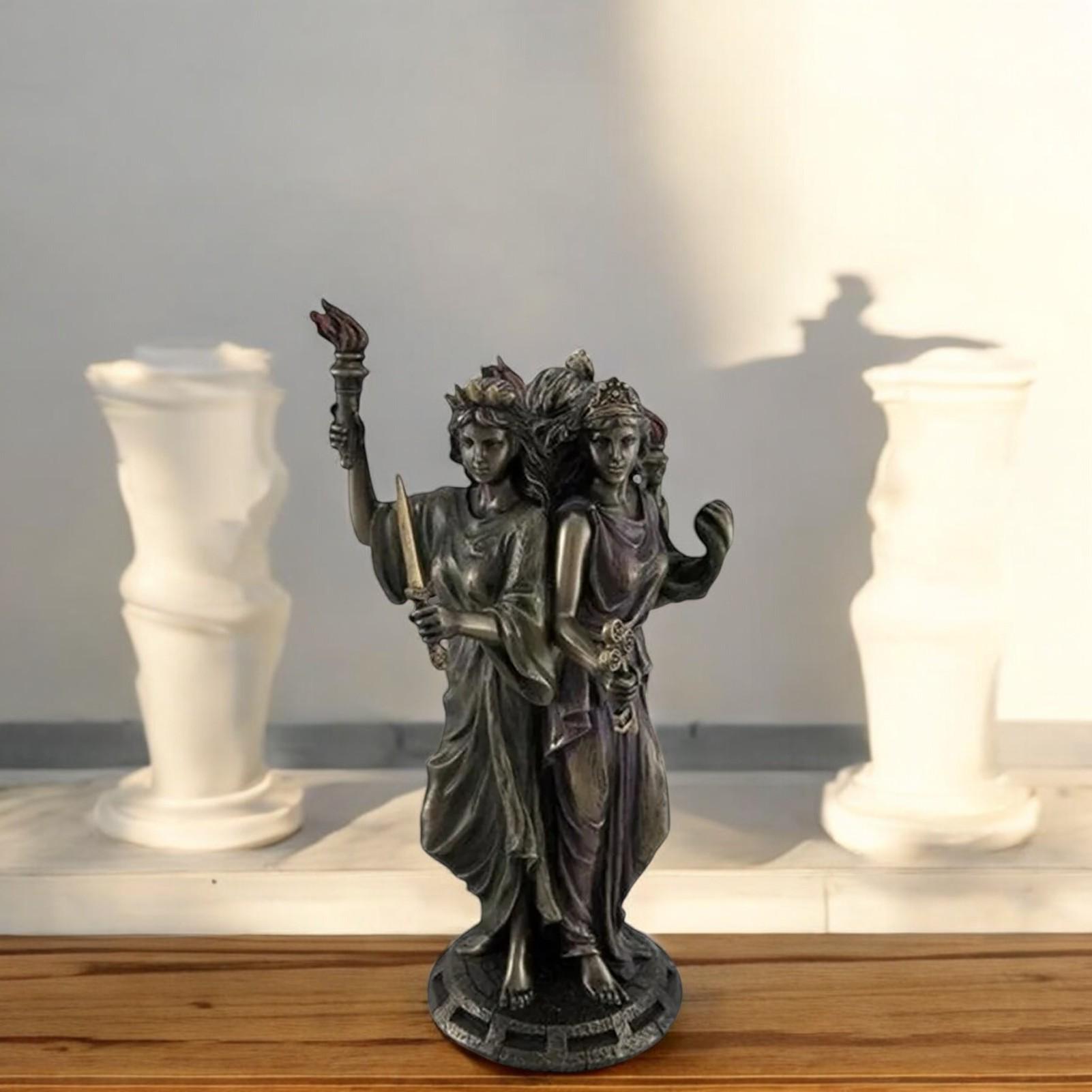 Triple Form Hecate Greek Goddess Statue - Resin Religious Sculpture - Etsy